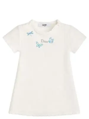 Dior A-line Dress With Embroidered Butterflies - Ivory