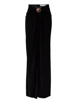 Christopher Esber Embellished Gathered Jersey Maxi Skirt - Black