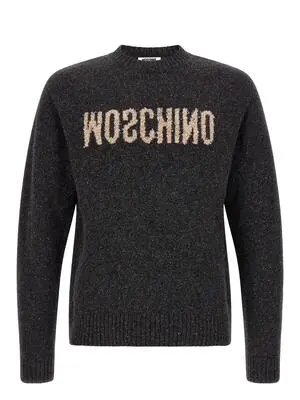 Moschino Mirrored Logo Sweater - Gray