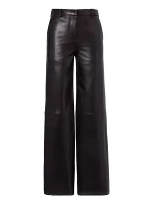 Nour Hammour Coda Leather Wide-leg Pants - Black