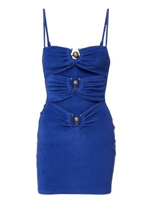 Christopher Esber Cutout Cotton-blend Terry Minidress - Blue