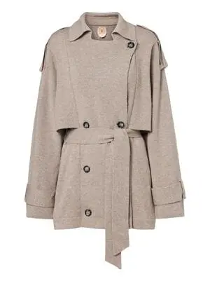 Jardin Des Orangers Cropped Trench Coat - Grey