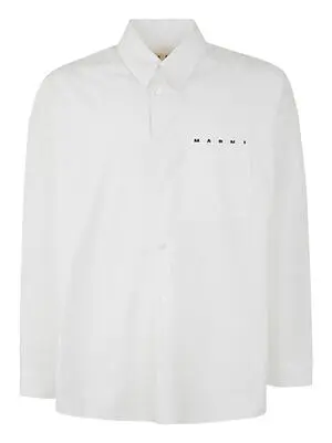 Marni Logo Long-sleeved Shirt - White
