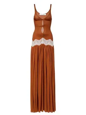 Christopher Esber Lace-trimmed Cutout Gown - Brown