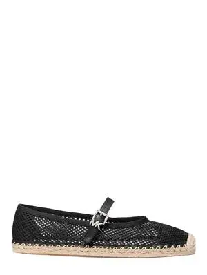 Michael Kors Lynn Buckle-strapped Mesh Ballet Espadrilles - Black