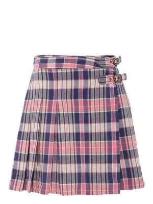 Ralph Lauren Plaid Wrap Skirt - Gray