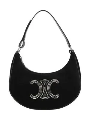 Celine Embellished Logo Shoulder Bag - Black