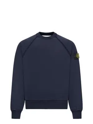 Stone Island Logo Patch Crewneck Sweatshirt - Blue