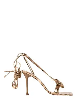 MOROBE Logo High-heeled Sandals - Brown