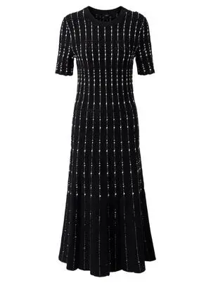 JOSEPH Ribbed Knit Midi Dress - Black