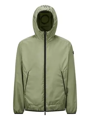 Moncler Granier Logo Patch Zip-up Jacket - Green