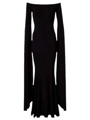 NORMA KAMALI Norma Kamali Draped Off-Shoulder Gown With Fishtail Hem