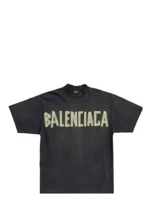 Balenciaga Tape Type Medium Fit T-shirt In Faded - Black