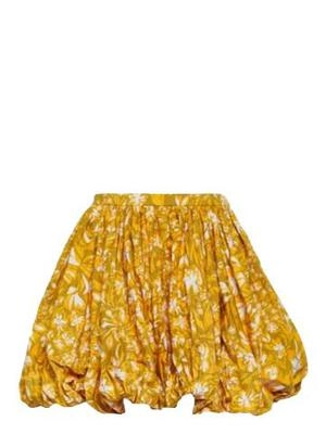 JIL SANDER Floral Pleated Miniskirt - Yellow