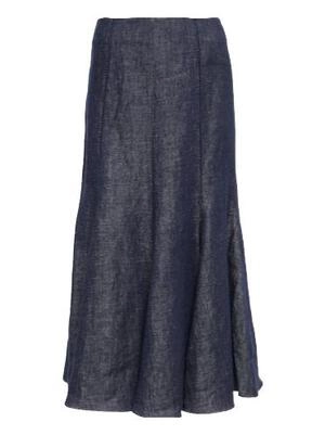 Gabriela Hearst Denim-blue Linen Maxi Skirt - Black