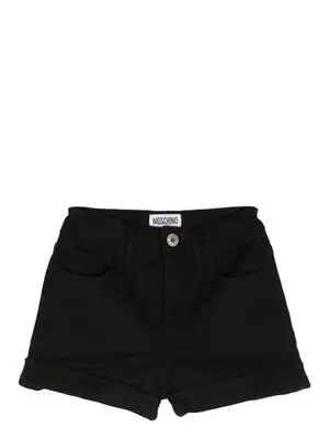 Moschino Embroidered Denim Shorts - Black