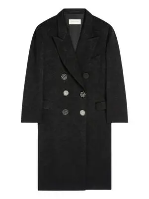 Dries Van Noten Double-breasted Textured Coat - Black
