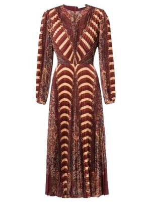 Ulla Johnson Pleated Midi Dress - Brown