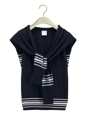 Dior Striped Knit Pullover - Black