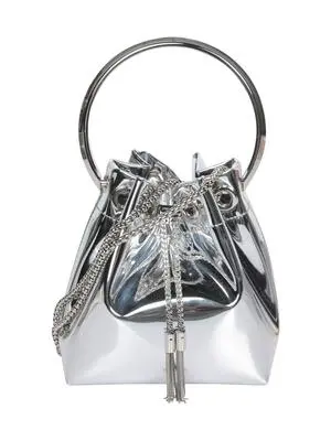 JIMMY CHOO Jimmy Choo Bon Bon Bucket Bag With Metal Bracelet Top Handle Metallic