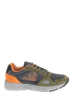 Emporio Armani Logo Detailed Lace-up Sneakers - Gray