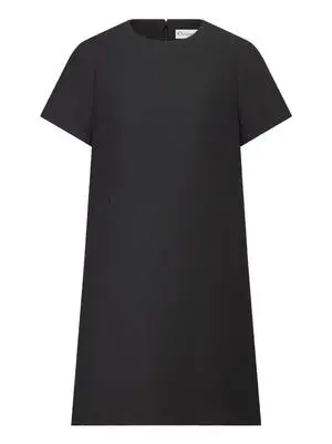 Dior Dior Embroidered Bee Black Wool Silk Dress No