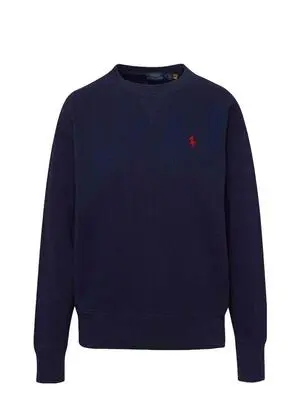 Ralph Lauren Polo Pony Embroidered Crewneck Sweatshirt - Blue