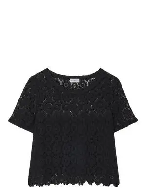 BURBERRY Burberry Short-Sleeve Floral Lace Blouse