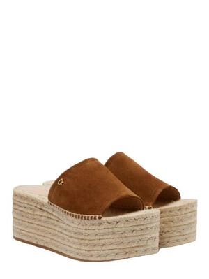 GIANVITO ROSSI Handmade Suede Espadrille Platform Sandals - Brown