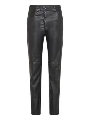 Seventy Straight-leg Leather Trousers - Black