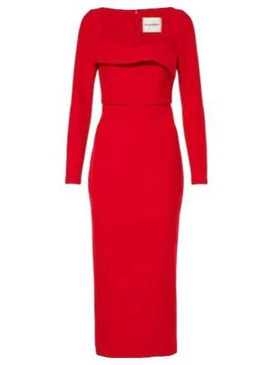 Roland Mouret Draped Crêpe Midi Dress - Red