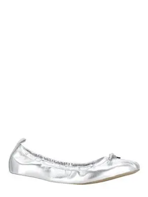 Hogan Metallic Nappa Leather Ballerinas - Silver