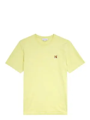 Maison Kitsuné Maison Kitsuné Fox Head Patch Crewneck T-Shirt Yellow