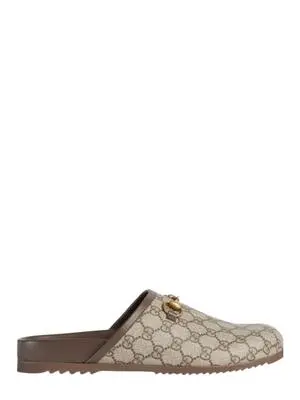 Gucci Gucci Monogrammed Horsebit Slides Nude