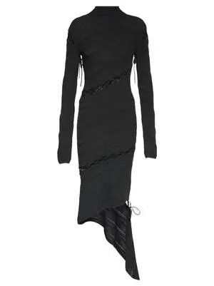 DION LEE Dion Lee Asymmetric Mesh Knit Dress With Lace Cutouts
