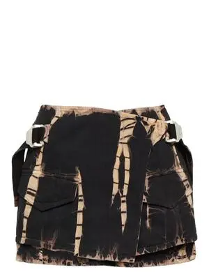 DION LEE Dion Lee Zigzag Dyed Denim Wrap Mini Skirt