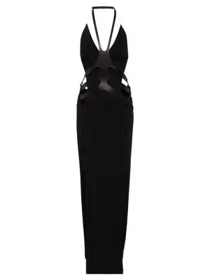 DION LEE Halterneck Gown With Cut-outs And Chain Detail - Black