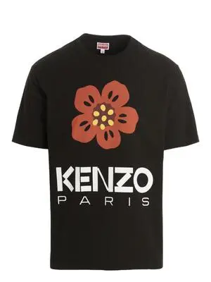 Kenzo Boke Flower Printed Crewneck T-shirt - Black