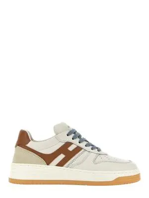 Hogan Lace-up Sneakers With Embossed Logo - White