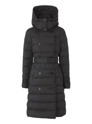 Burberry Detachable Hooded Belted Down Coat - Black