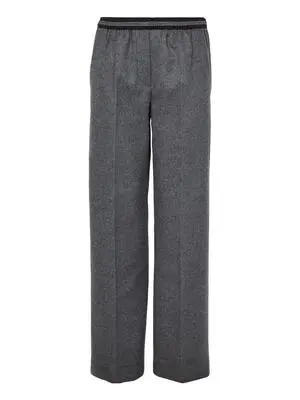 Miu Miu Wool Drawstring Trousers - Black