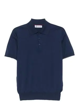Brunello Cucinelli Short-sleeved Polo Shirt - Blue