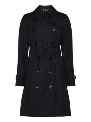 Burberry Mid-length Kensington Heritage Trench Coat - Black