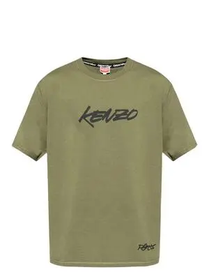 Kenzo Logo Printed Crewneck T-shirt - Gray