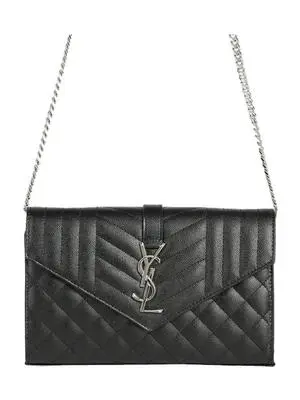 Saint Laurent Envelope Chain Wallet - Black