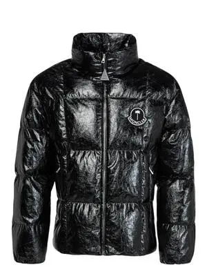 Moncler X Palm Angels Glossy Puffer Coat - Black