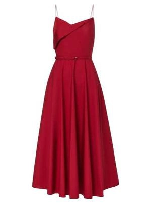 Roland Mouret Cotton Poplin Midi Dress - Red