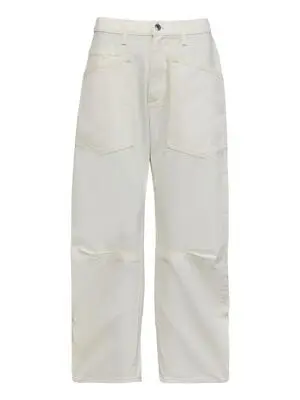NILI LOTAN Shon Denim Trousers With Belt Loops White