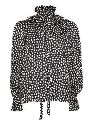 Chloé Chloé Polka Dot Pussy-Bow Blouse Black