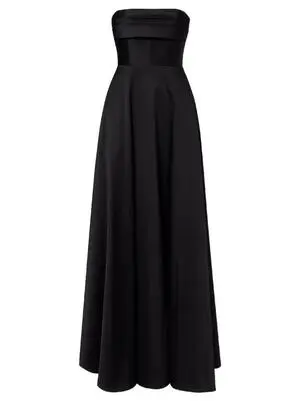 Roland Mouret Pleated Taffeta Corset Gown - Black
